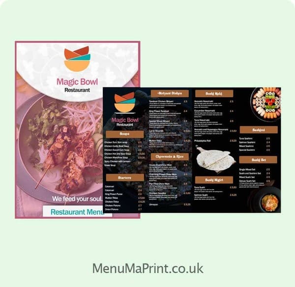 Plastic Menu Printing | Waterproof Menu Printing | MenuMa Print